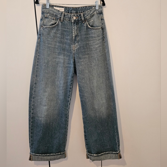 Zara | Jeans | Zara Wide Leg Cuffed Jeans | Poshmark